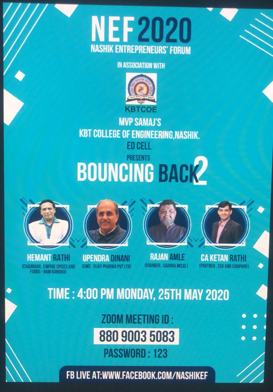 Webinar cum Discussion on “Bounce Back 2” by ED Cell of MVP’s KBT COE ...